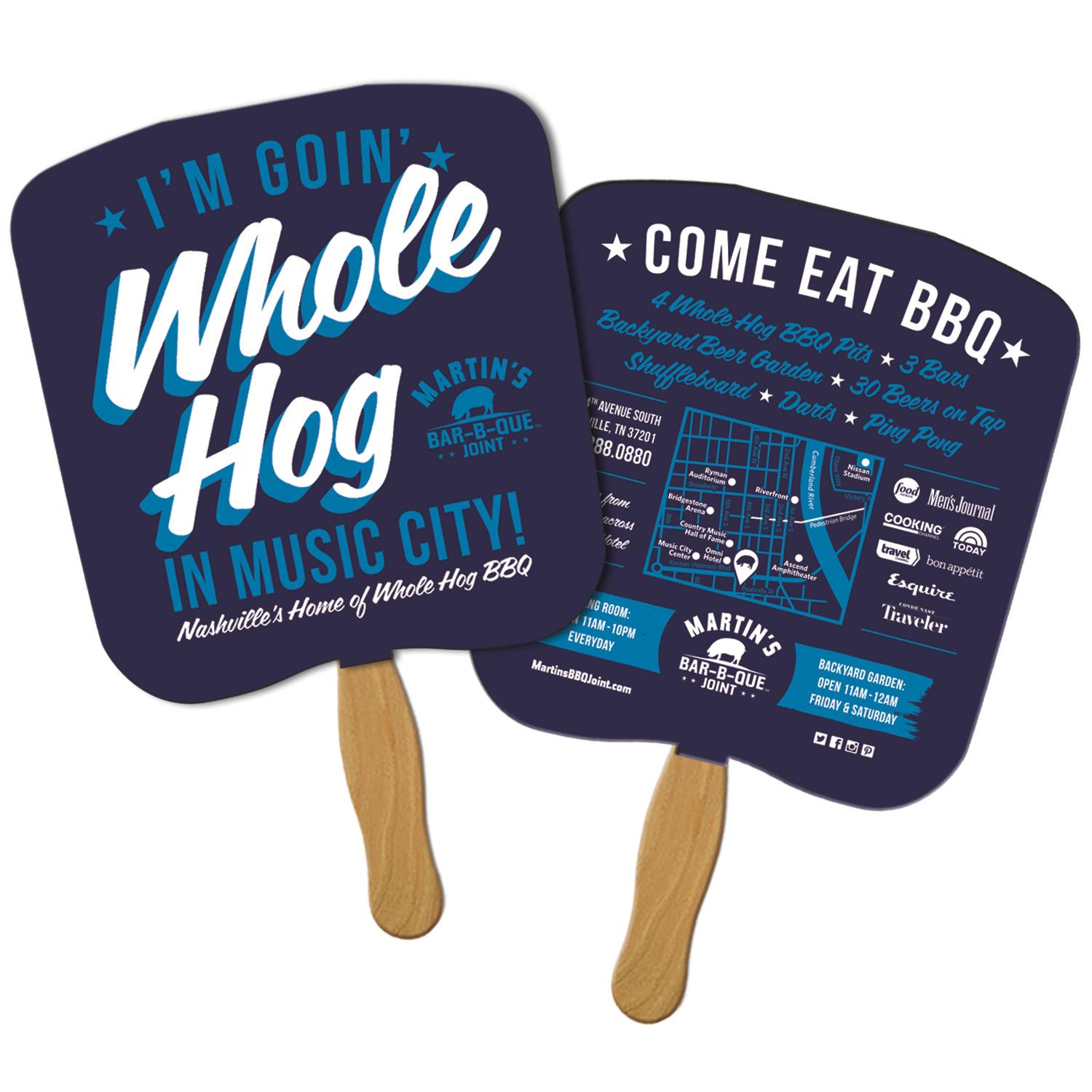 DSWF-7 Bread Slice Sandwiched Hand Fan Full Color