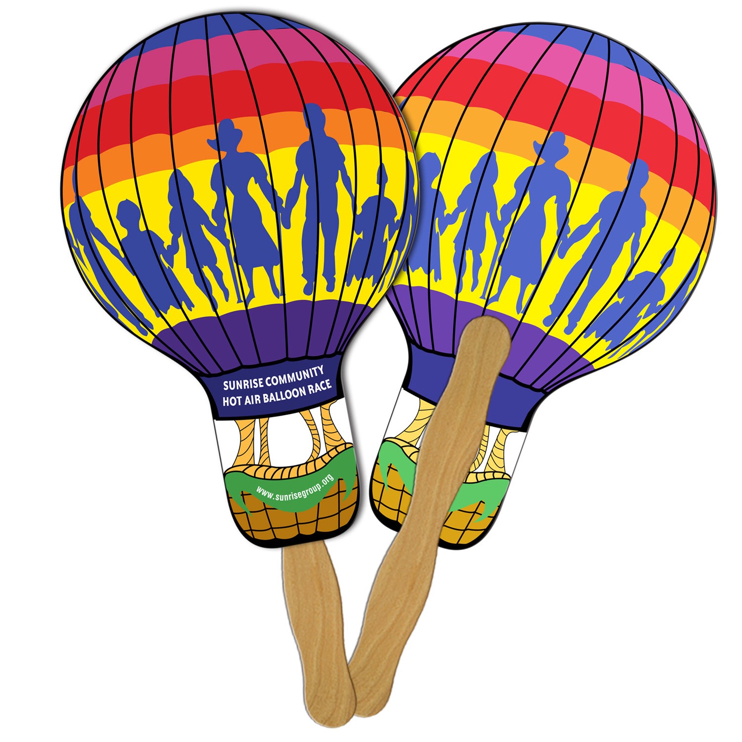 LF-4 Balloon/Light Bulb Hand Fan Full Color (2 Sides)