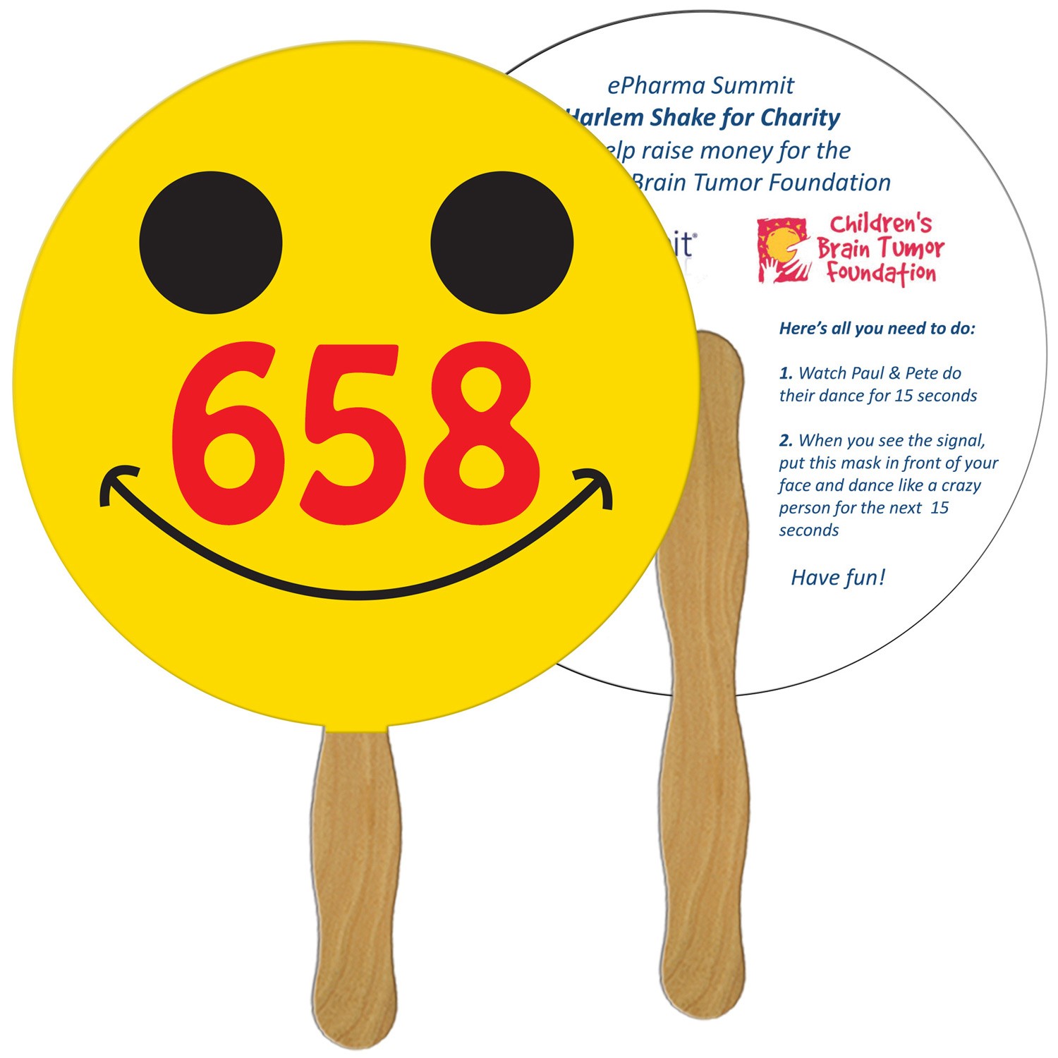 LFA-39 Smiley Face Auction Hand Fan Full Color