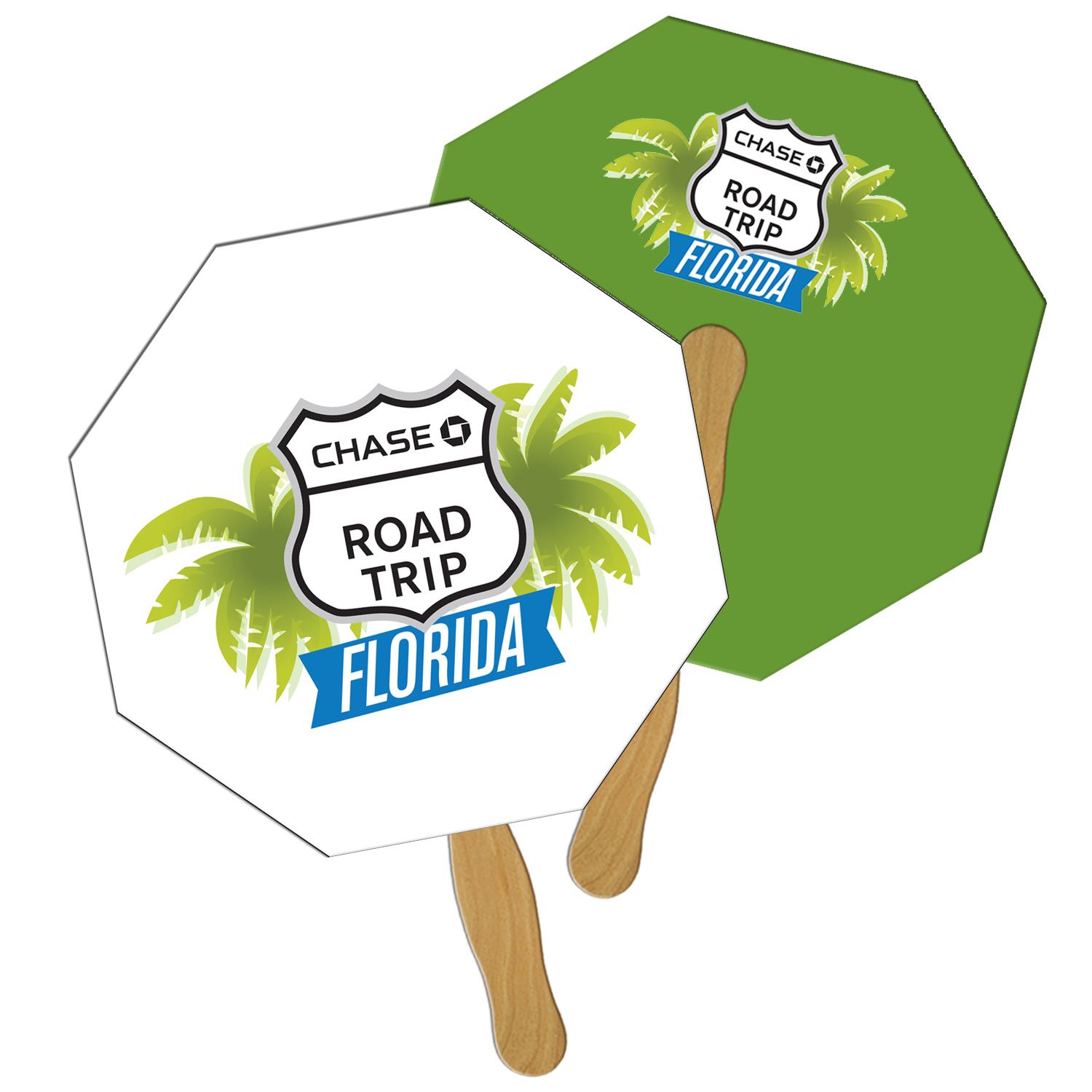 LF-2 Stop Sign / Octagon Hand Fan Full Color (2 Sides)