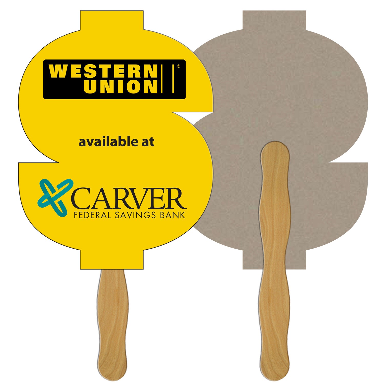 RS-112 Dollar Sign Recycled Hand Fan