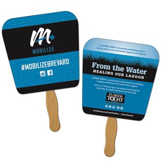 DSWF-13 Tapered Square Sandwiched Hand Fan Full Color