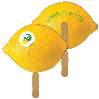 LF-66 Lemon / Lime Fruit Hand Fan Full Color (2 Sides)