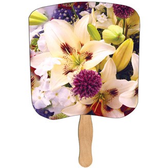 RF-921 Lilly Bouquet Hand Fan Stock Graphic